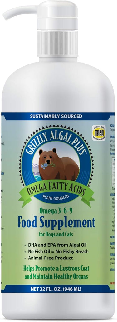 Grizzly Pet Products Algal Plus Omega 3-6-9 Food Supplement for Dogs a ...