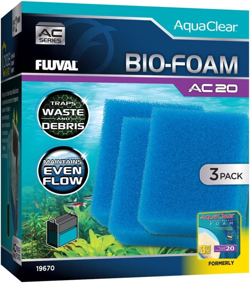 Fluval - Bio-Foam for AC20 Power Filter, 3-Pack – for Use in Freshwate ...